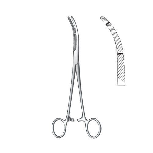 Heaney Hysterectomy Forcep - Extra Heavy Pattern - Double Tooth Curved ...