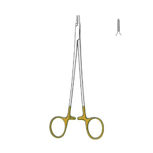 Ryder-Vascular Needle Holder - Slender Pattern - TC Gold - Micro Profi ...
