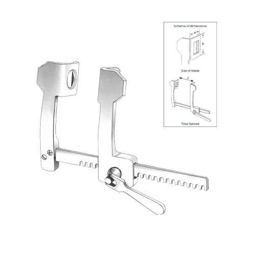 Finochietto Rib Spreader - For Babies, Lateral Blades, Spreading, For ...